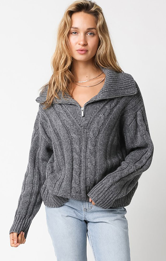 SIENNA ZIP SWEATSHIRT – Voda Boutique